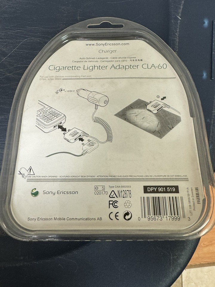 SONY ERICSSON CLA-60 Cigarette Lighter Adapter New | eBay