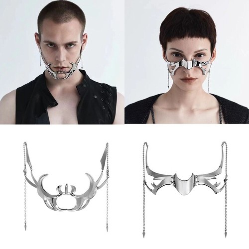 Liquid Irregular Gothic Mask Metal Facial Hollow Mask Women Men | eBay