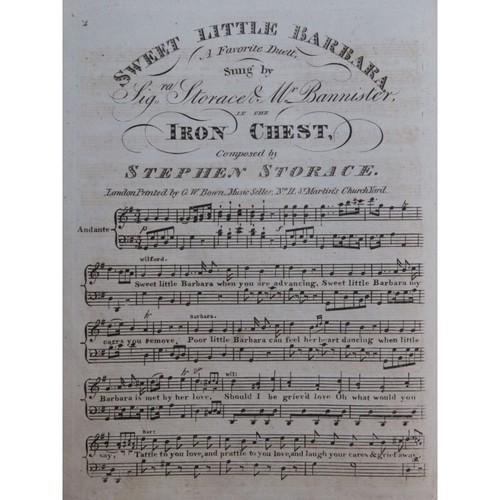 STORACE Stephen Sweet Little Barbara Chant Piano XIXe | eBay