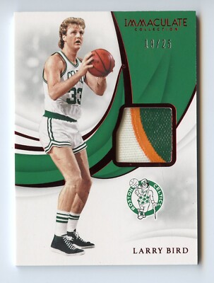 G731 LARRY BIRD GAME WORN PATCH 2018-19 IMMACULATE 19/25 CELTICS RARE ...