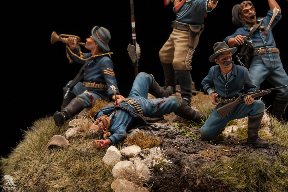 George Custer at Battle of Little Bighorn 54mm Painted Tin Toy Soldier ...
