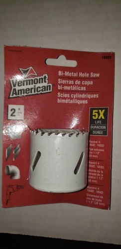 B0242 VERMONT AMERICAN BI-METAL HOLE SAW, 2", PN 18532 5X LIFE COMBINE ...