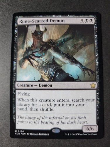 Rune - Scarred Demon Rare MTG Foundations | eBay