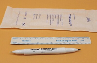 Dual Tip Skin Marker & Ruler Fine Liner Double Ended Pen Tattoo ...