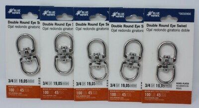 Double Round Eye Swivel 3/4" - Brand New Unopened - Blue Hawk (5 Pieces ...