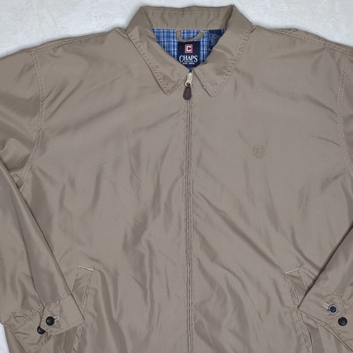 CHAPS Men's Khaki Jacket Size XXL Full Zip Lined Windbreaker Light ...