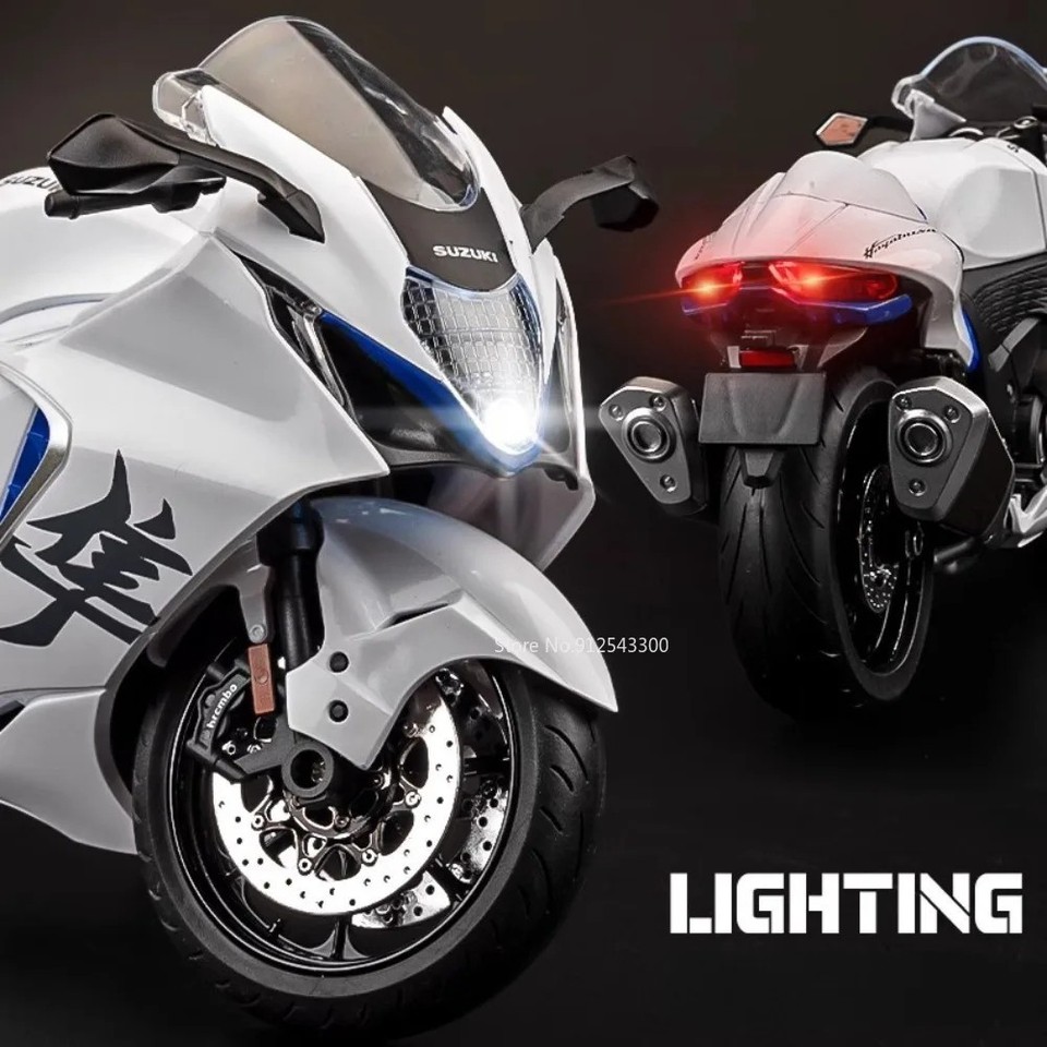 1:9 SUZUKI HAYABUSA Motorcycle Model Toy Alloy Cool Light Collection ...