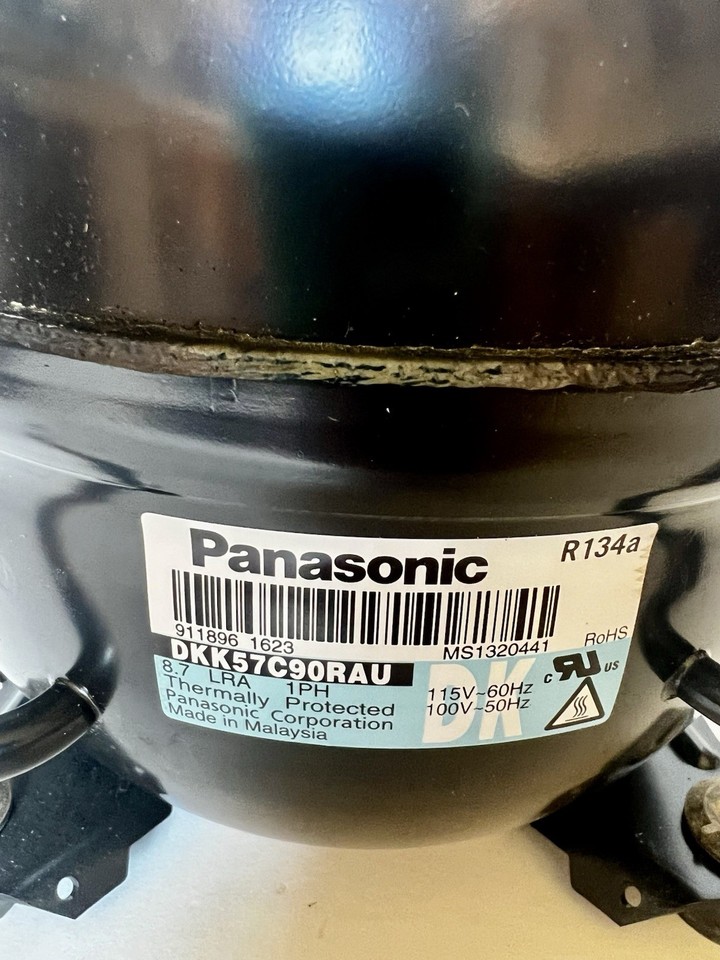 Panasonic DKK57C90RAU Refrigerator Compressor – 115V, R134a – Hermetic ...