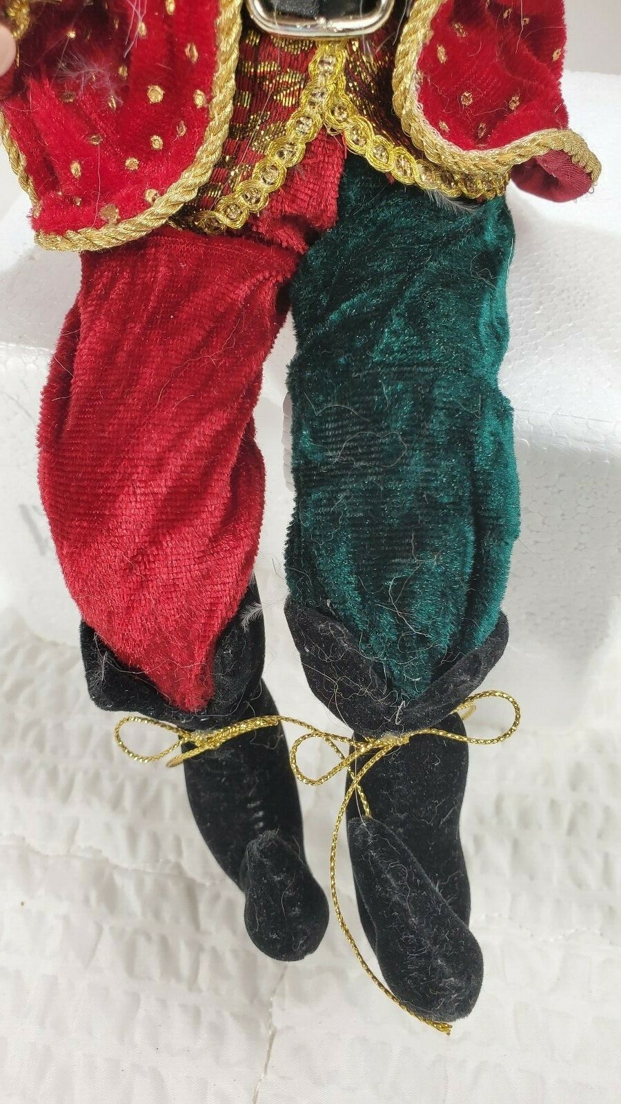 VTG Posable Santa Claus Christmas Figure 14” Christmas Decor Red/ Green ...