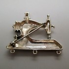 Sterling Silver SEWING MACHINE PIN Charm Holder BROOCH New Old Stock ...