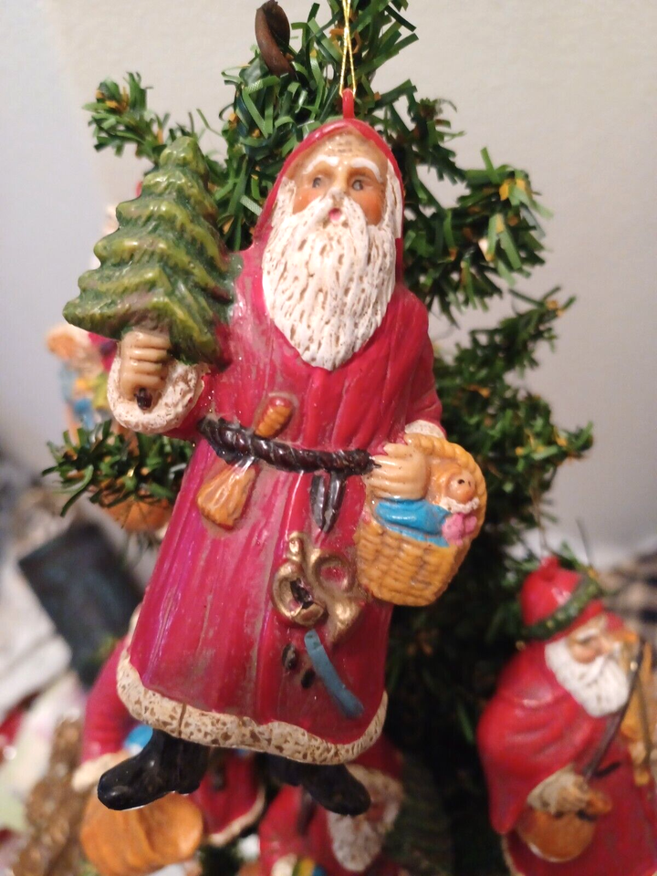 Santa Claus Primitive Ornaments Belsnickel 6 Old Nick Christmas blow ...