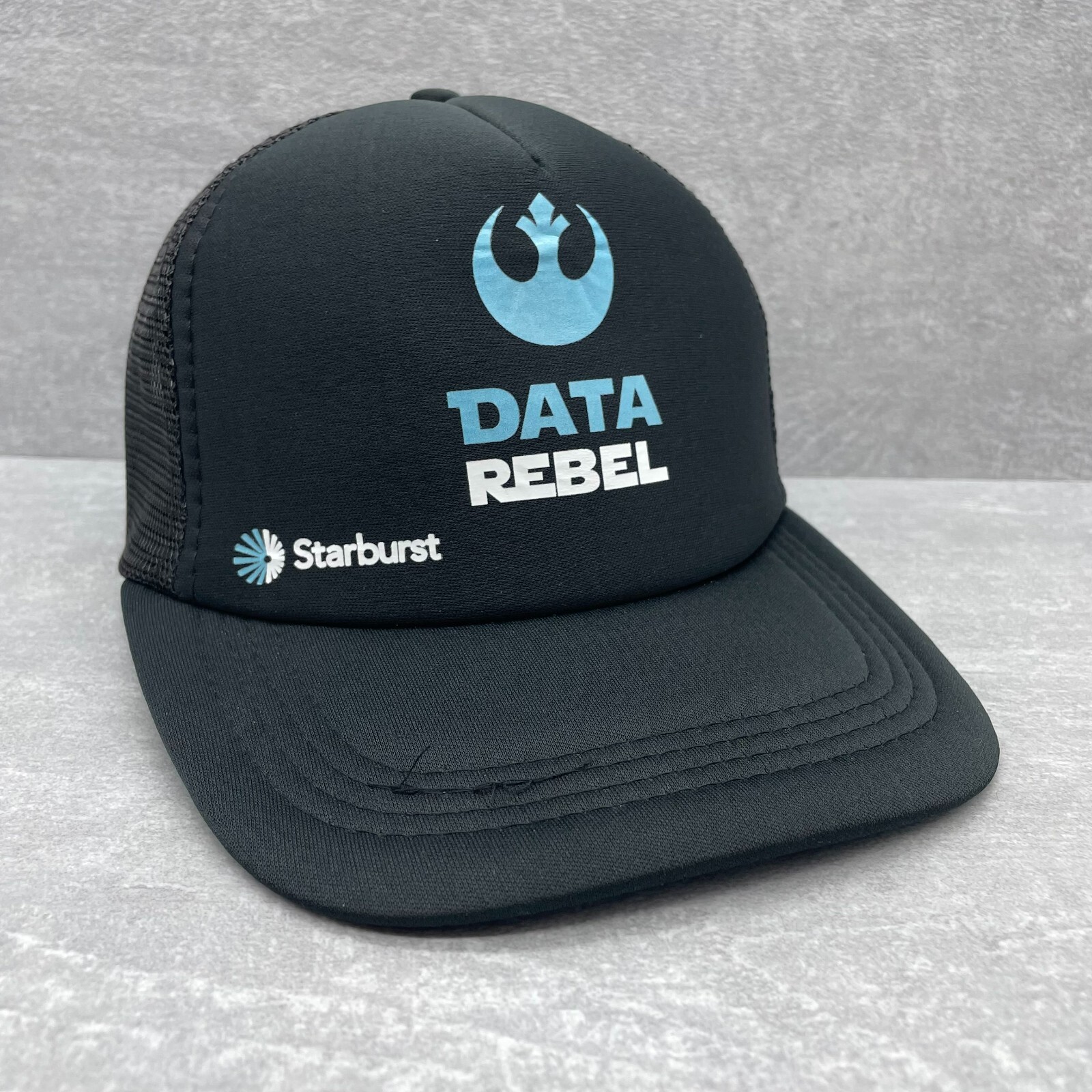 STARBURST DATA Rebel Trucker Hat Ball Cap Adjustable SNAPBACK Black ...