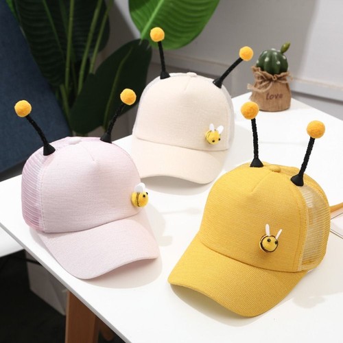 Sunscreen Visor Mesh Hat 3D Little Bee Sun Caps Fisherman Hat Kids Baby ...