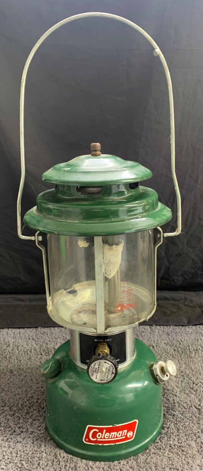 Vintage Coleman Double Mantle 220J Lantern Original Pyrex Glass | eBay
