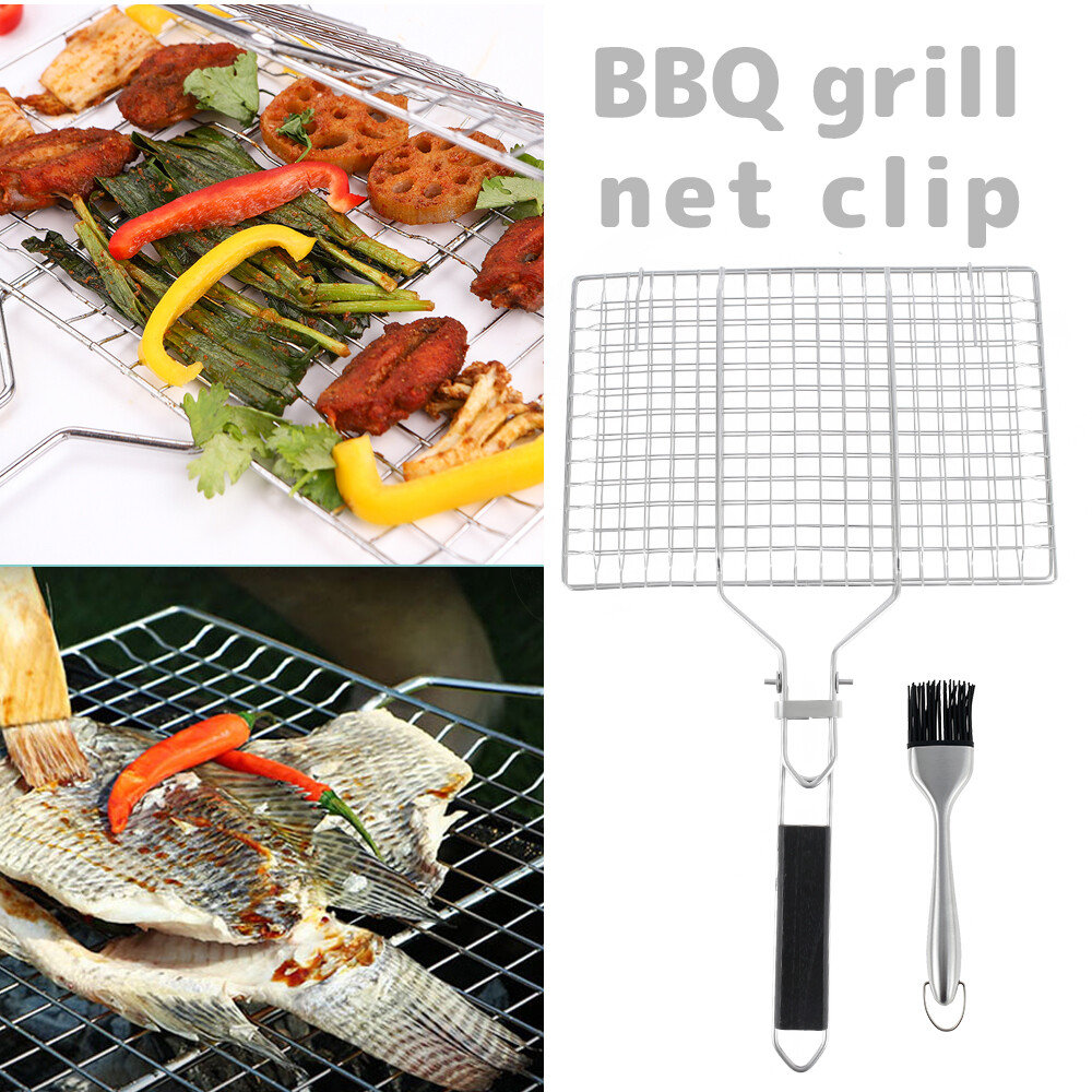 Barbecue Grilling Basket Grill BBQ Net Steak Meat Vegetable Holder ...