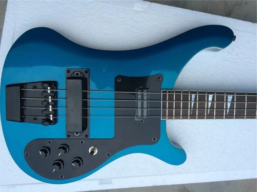 Custom 4 Strings Metallic Blue 4003 Electric Bass Guitar Black Hardware ...