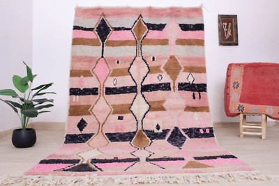 Handmade Boujaad Moroccan Rug 5'x8' Abstract Berber Multicolor Wool ...