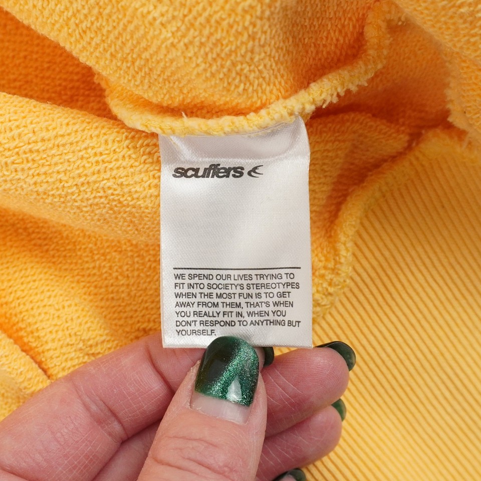 Scuffers Essential Cotton Full-Zip Pre-Distressed Hoodie In Yellow ...