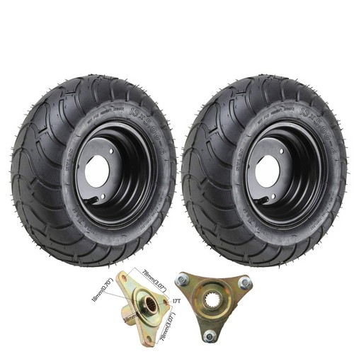2 Set13x5.00-6 Wheel Tyre Rim+17T Rear Rim Hub For Go Kart ATV Buggy ...