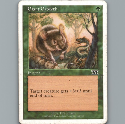 MTG Magic The Gathering Card Giant Growth Instant Green Sixth edition ...