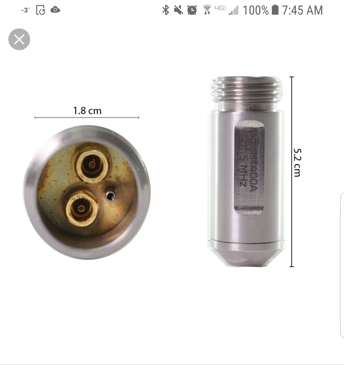 Olympus Ht400 High Temp Transducer Ultrasonic Flaw Thickness NDT Ge ...