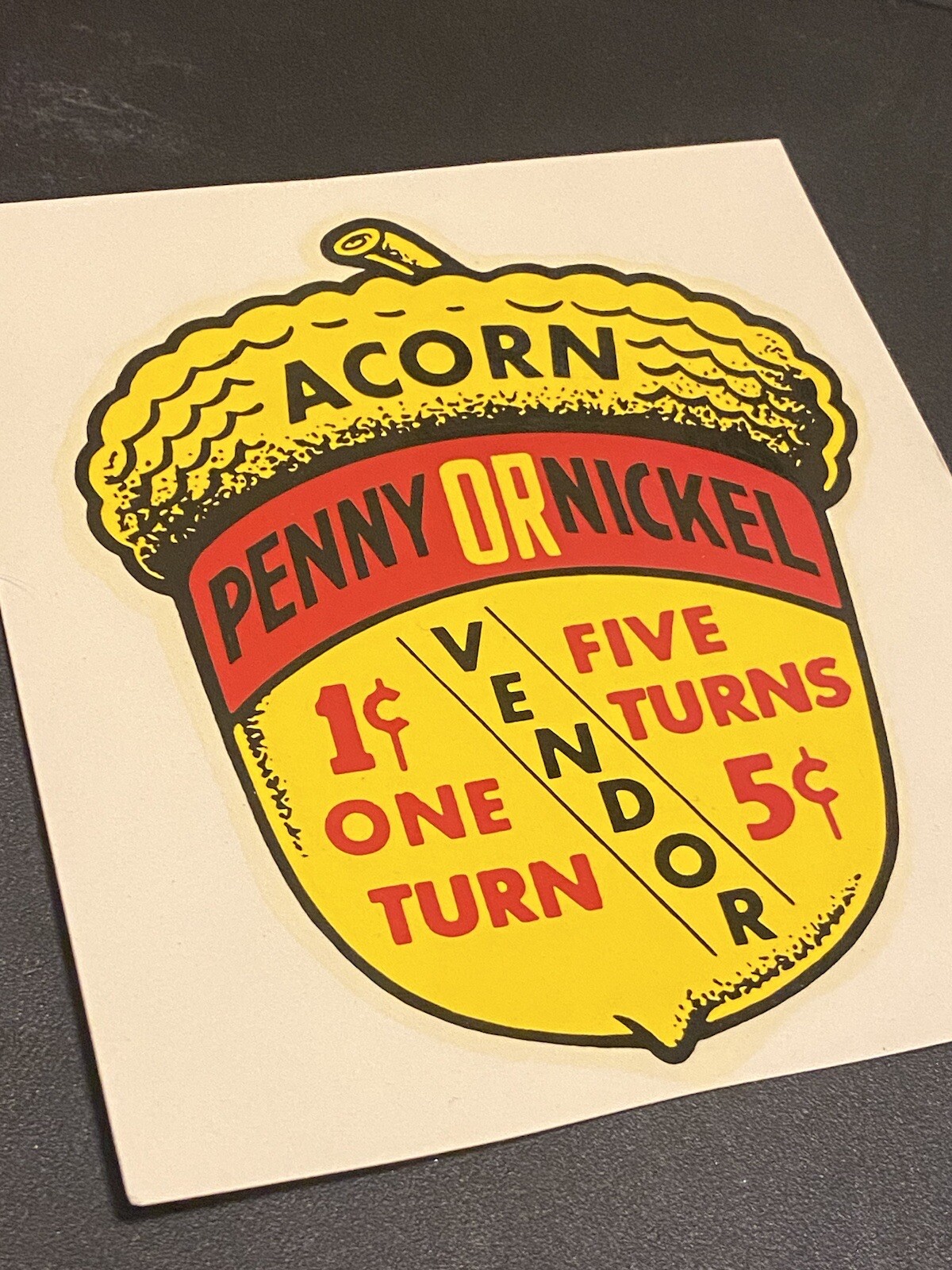 NOS RARE Original Oak Acorn 1 Cent Penny Gumball Candy Penut Machine ...