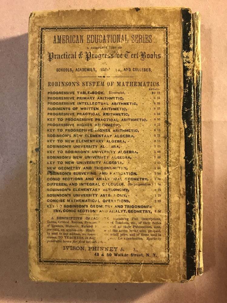 Progressive Practical Arithmetic Math Book Antique 1863 Robinson | eBay