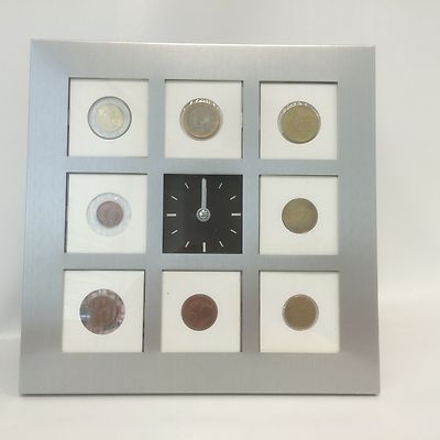 Coins Clock For 8 - DM Dollar EURO Commemorative Coins Trendy ALU Wall ...