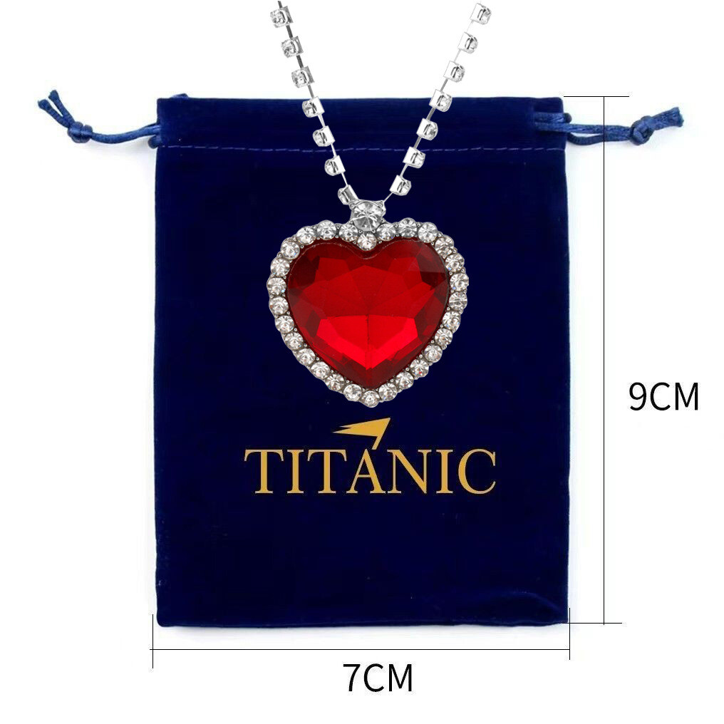 Titanic Heart of The Ocean Royal Blue Big Crystal Pendant Necklace 18 ...