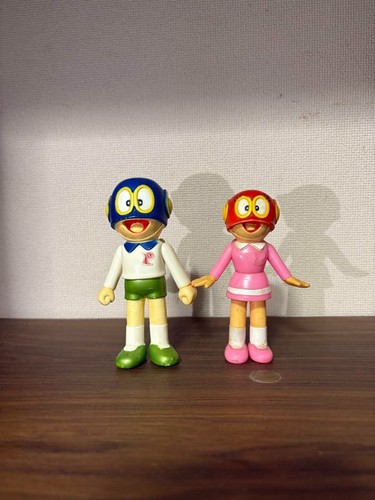 Perman (No.1) & Pako (No.3) Soft Vinyl Figure Set Showa Era Toy Vintage ...
