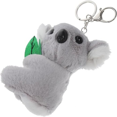 Gray Fluffy Keychain Lovely Animal Key Ring Decor Koala Bear Keychain ...