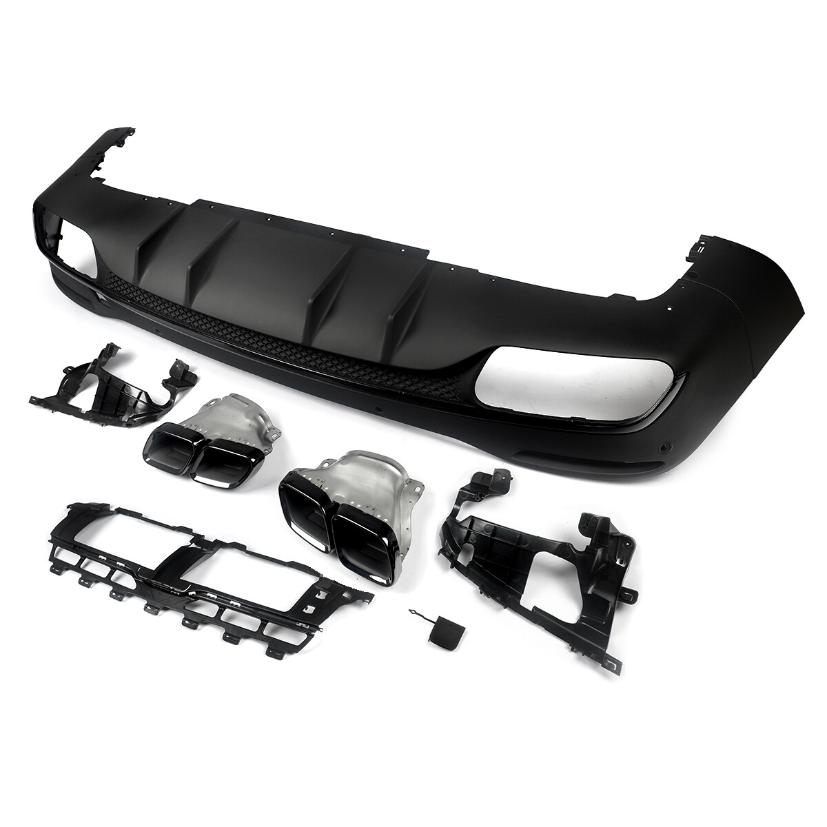 Rear Diffuser W/ Exhaust Tips Black Fit For Mercedes Benz GLE W167 2020 ...