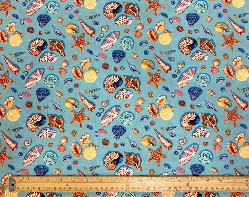 Seaside Cotton Fabric Mixed Ocean Nautical Sea Beach Patchwork Craft ...