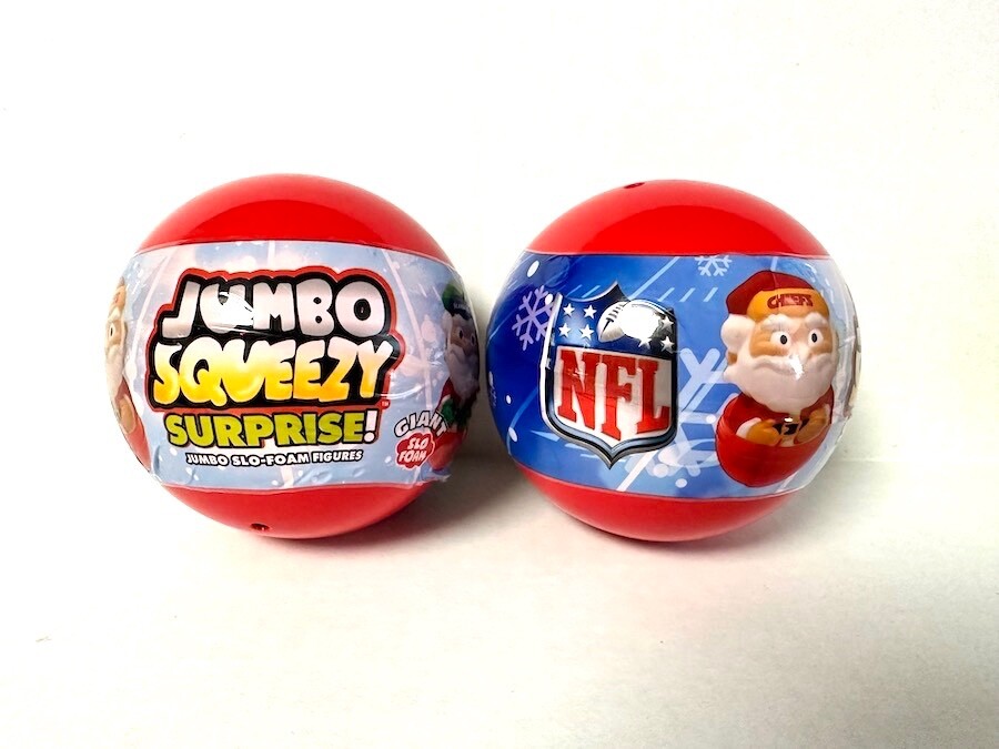 NFL Team Jumbo Squeezy SANTA (YOUR CHOICE) SLO-FOAM 3.5" Tall Squishy ...