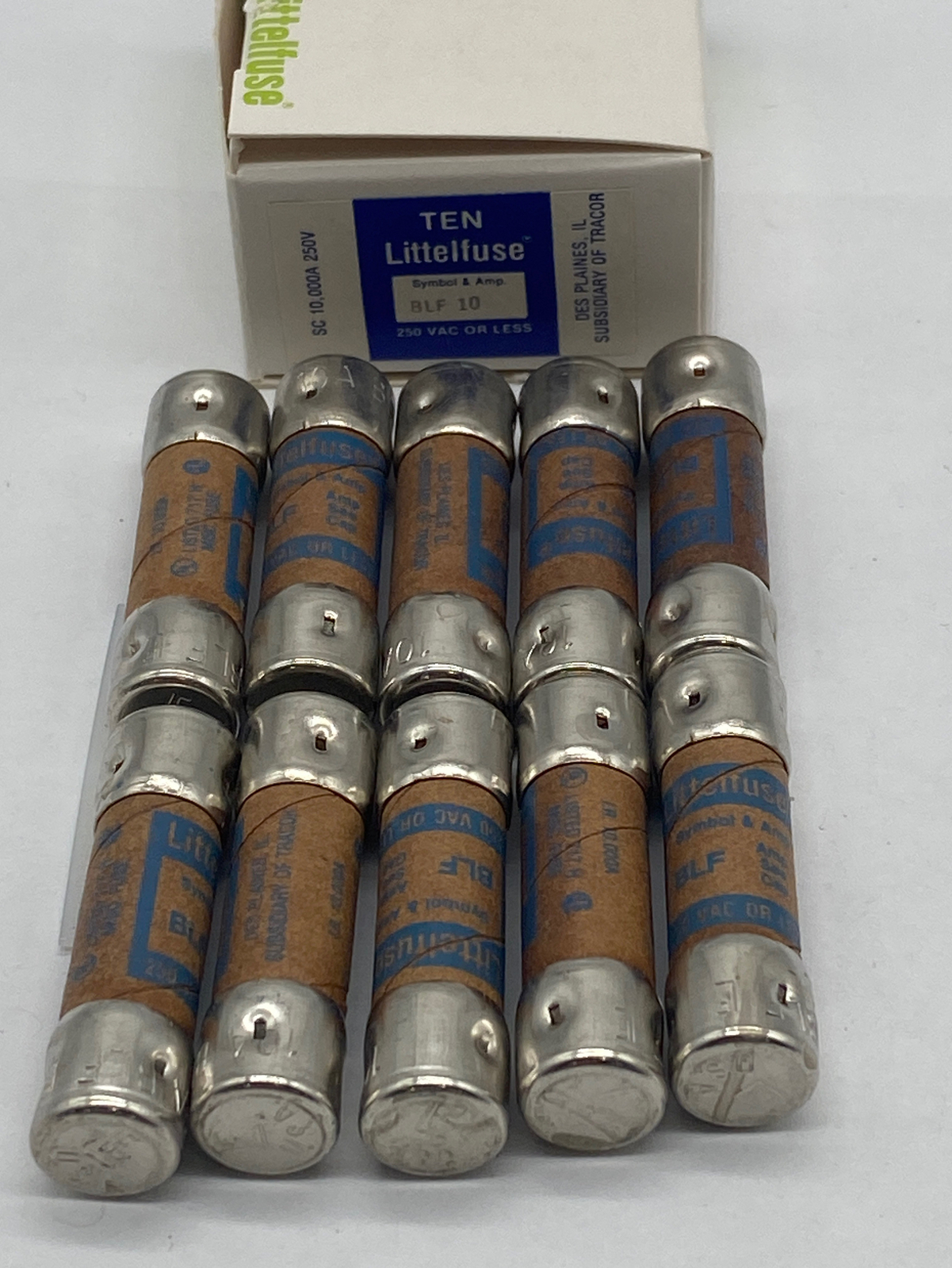 Littlefuse BLF10 Time Delay Fuses, 250 VAC 10Amp, Class CC Lot of 10 | eBay