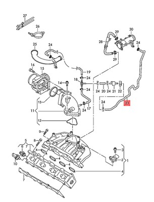 Genuine VW Beetle Cabrio Cabriolet Bettle Eos Golf Connecting Hose ...