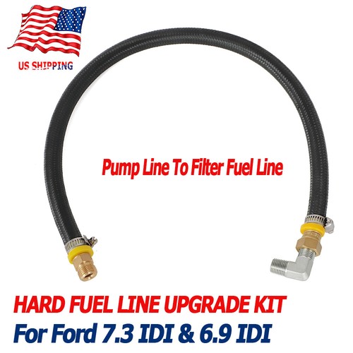 For Ford 7.3 IDI & 6.9 IDI Hard Fuel Line Lift Pump Line To Filter ...
