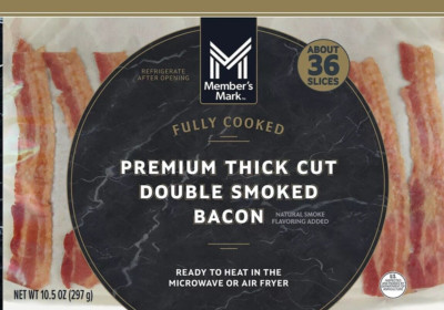 Member's Mark Premium Fully-Cooked Thick Cut Double-Smoked Bacon, 10.5 ...