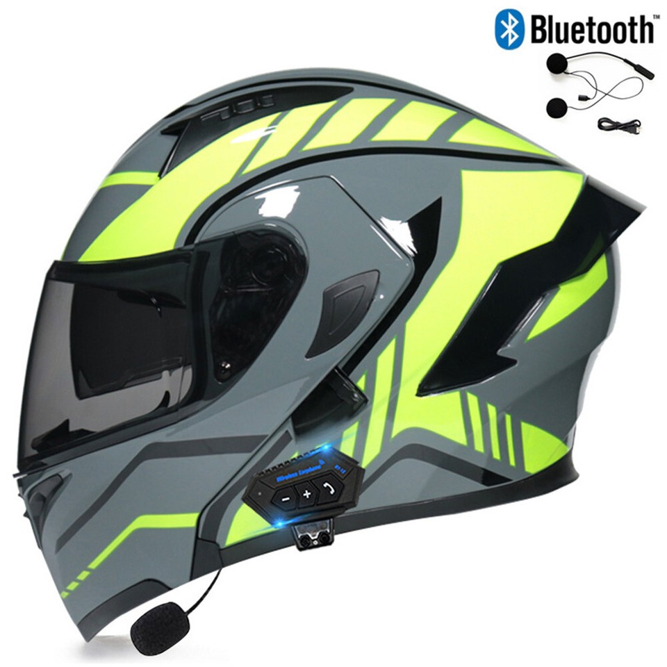 Men Motorcycle Helmet Intercom Bluetooth Headset Wireless Interphone ...