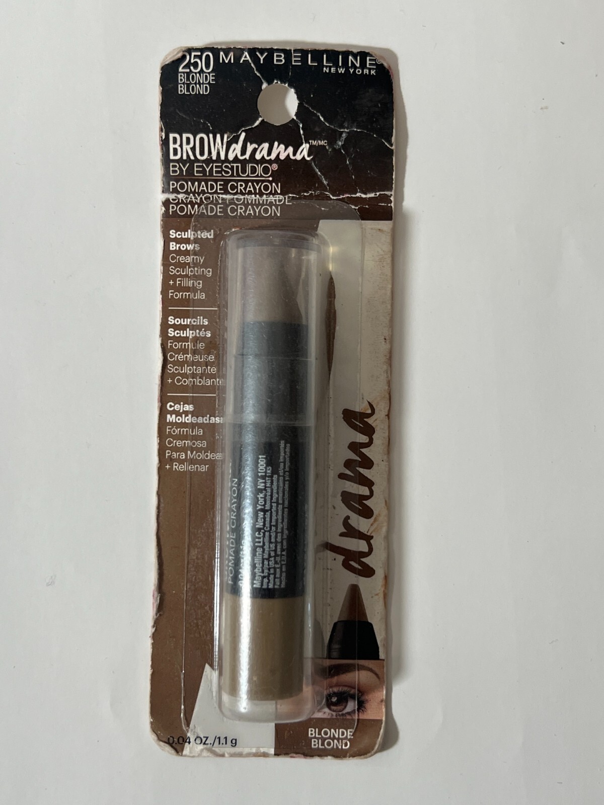 New Maybelline Brow Drama Pomade Crayon 250 Blonde OPEN PACKAGE | eBay