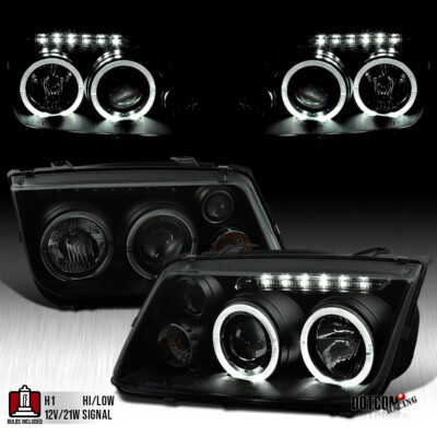 Fit 1999-2005 VW Jetta Bora Mk4 LED Halo Projector Headlights Lamps ...