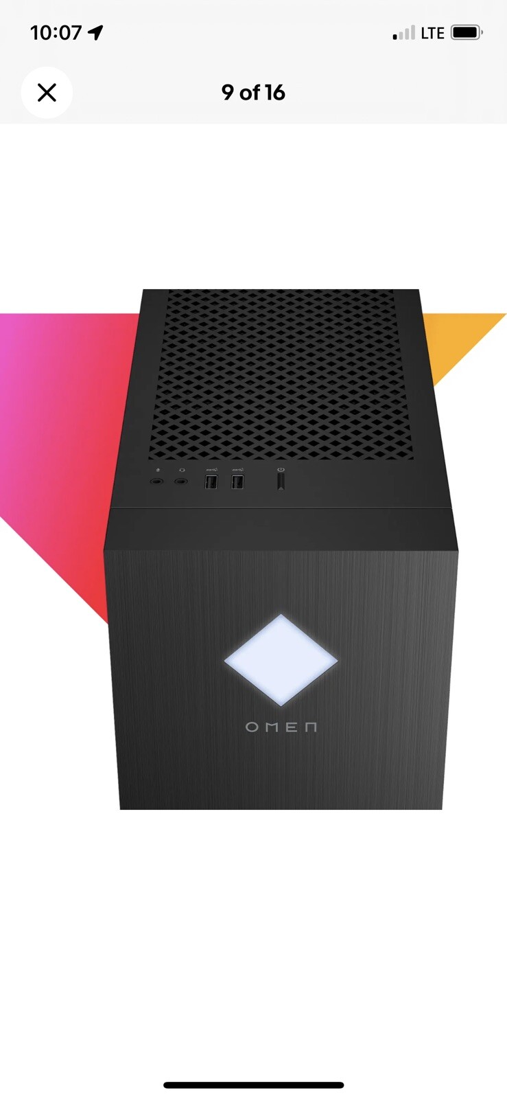 Gaming PC Case HP Omen 25L Chassis ATX Glass RGB Strip 600W PSU Cooler ...