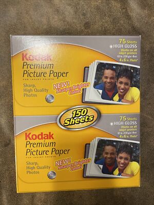Kodak Premium Picture Paper High Gloss 150 Sheets Ink Jet Printer New ...