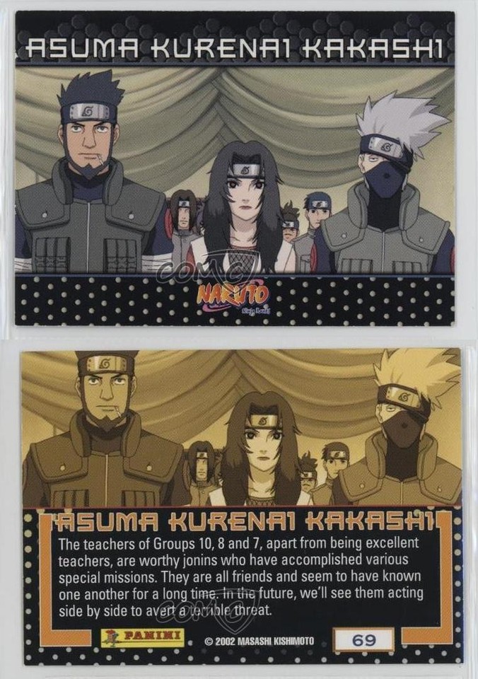 2006 Panini Naruto: Ninja Ranks Asuma Sarutobi Kurenai Yuhi Kakashi ...