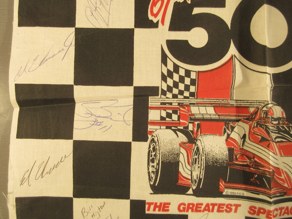 1983 Indy 500 Signed Souvenir Checked Flag 27 Autographs | eBay