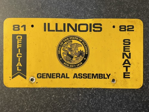 ILLINOIS LICENSE PLATE OFFICIAL SENATE GENERAL ASSEMBLY 1981 1982 | eBay