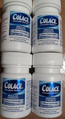 4x 30ct Colace Regular Strength Docusate Sodium 100mg Stool Softener 7/ ...