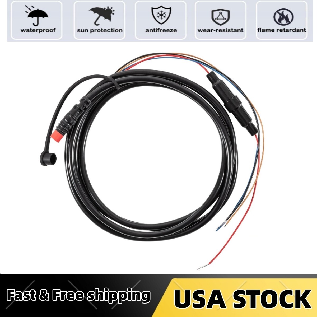 010-12199-04 Power Cable For Echomap Striker Vivid , Plus 4cv 5cv 7cv ...
