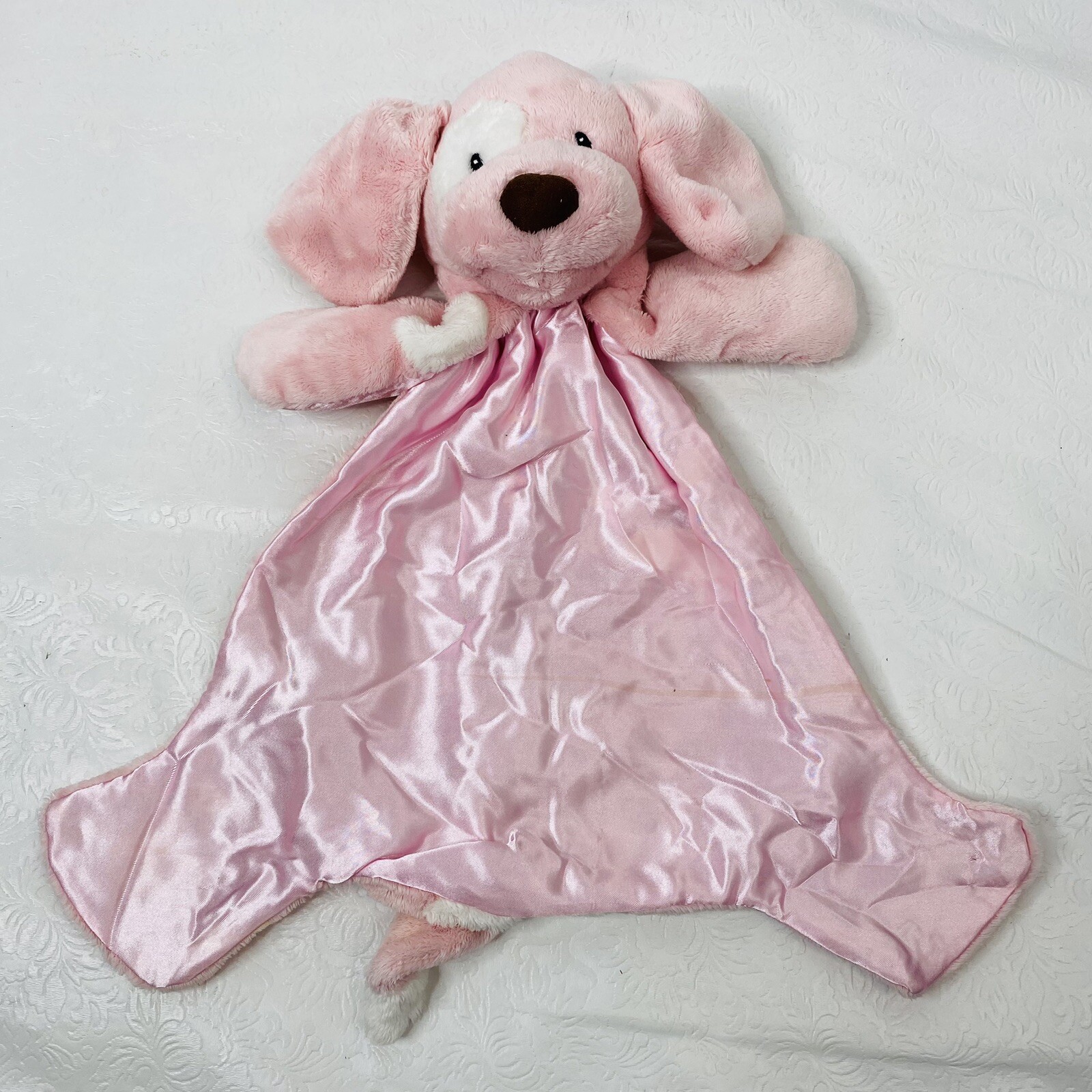 Baby Gund Pink Spunky Huggybuddy Blanket Dog 58966 Plush Satin Security ...