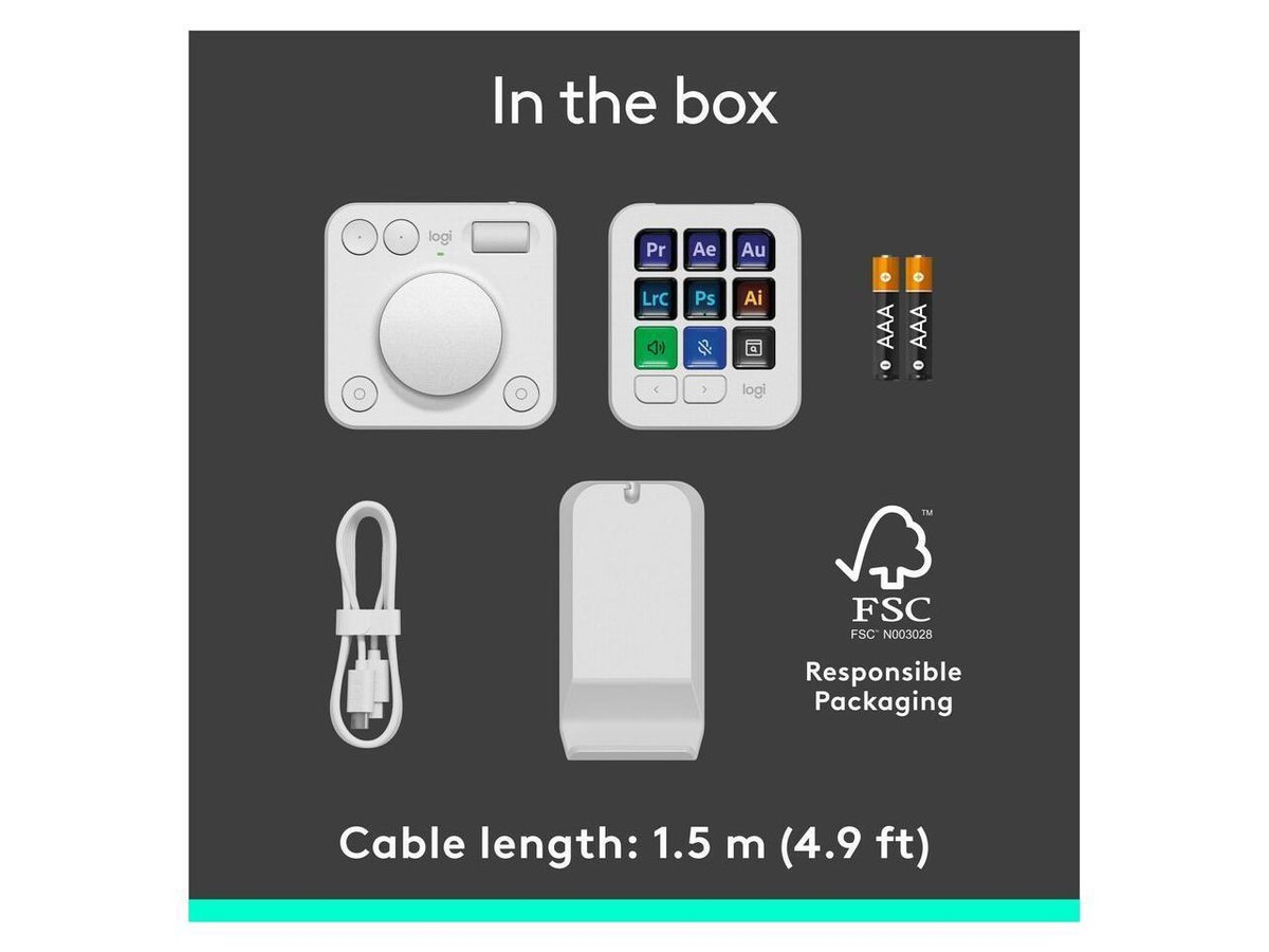 Logitech MX Creative Console Keypad & Dial Pale Gray Logitech MX Creative Console Keypad & Dial Pale Gray